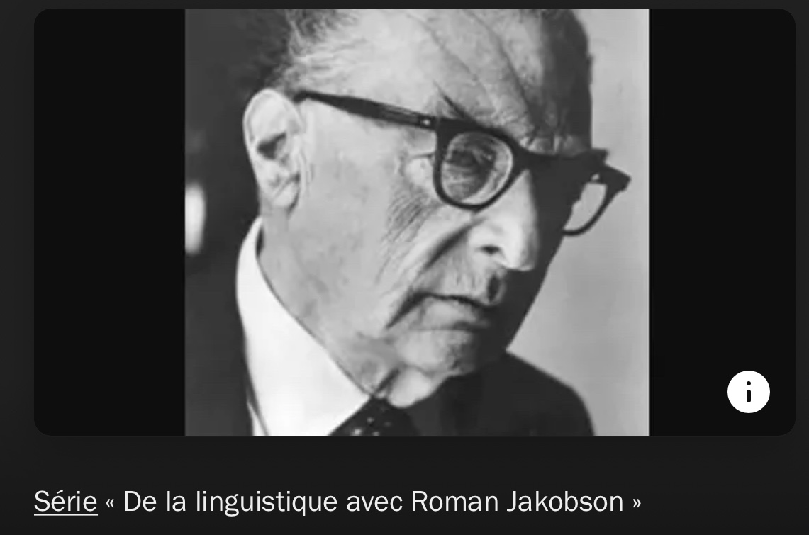 VIVRE EN LITTERATURE ET POÉSIE : La linguistique avec Roman Jakobson